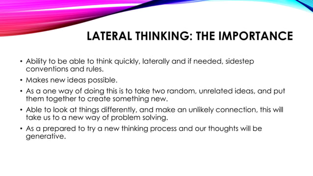 Lateral vs vertical thinking | PPTX | Science