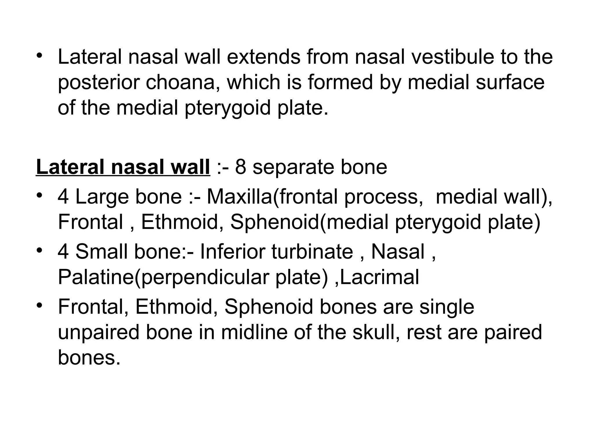 LATERAL WALL OF Nose anatomy presentation pptx | PPTX