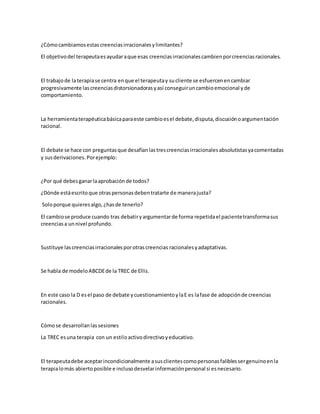 La terapia racional emotiva conductual | DOCX