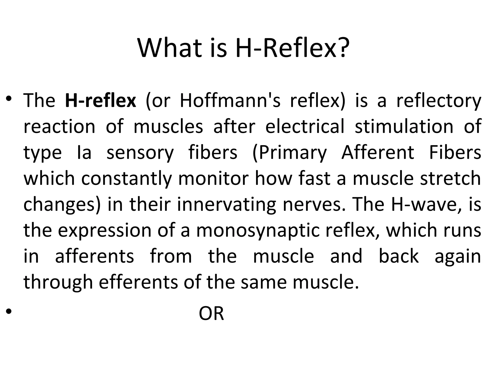 Late Responses (F-wave and H.Reflex) | PPT