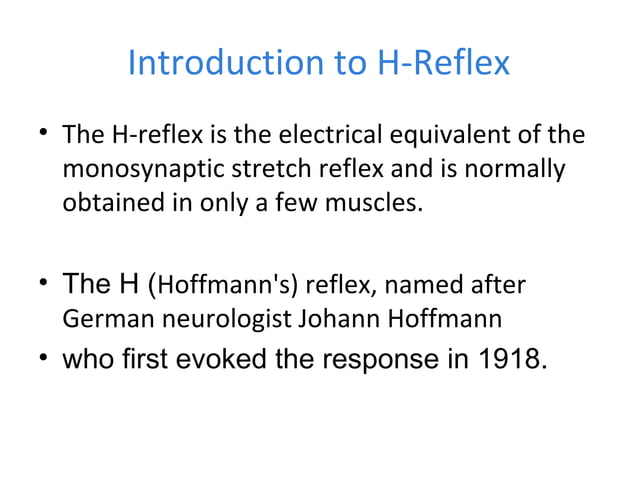 Late Responses (F-wave and H.Reflex) | PPT