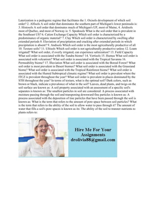 Laterization is a pedogenic regime that facilitates the 1- Oxisols dev.pdf