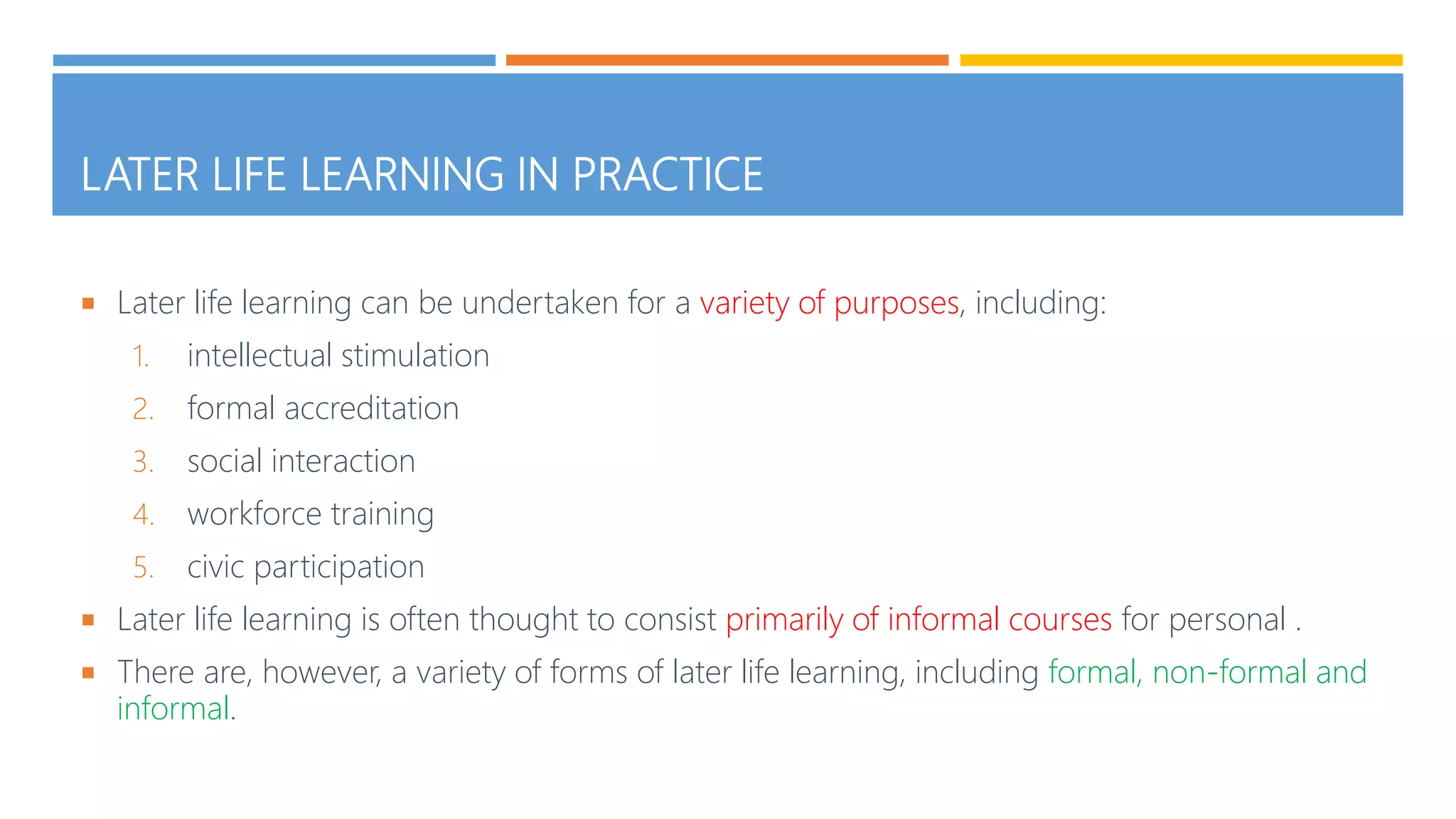 Later life learning | PPT