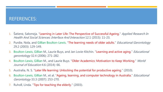 Later life learning | PPT