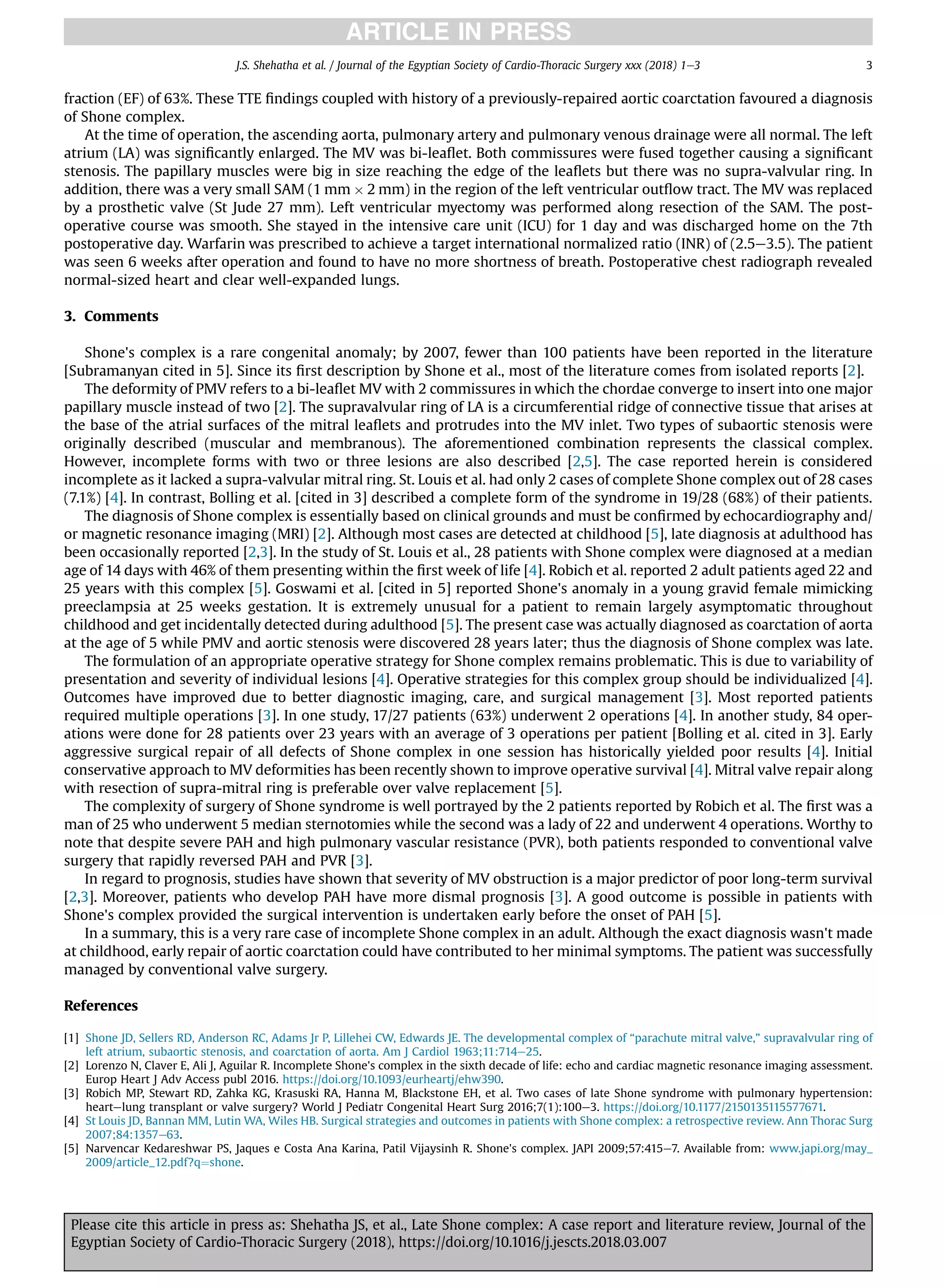Late shone complex case report and literature review | PDF | Heart and ...