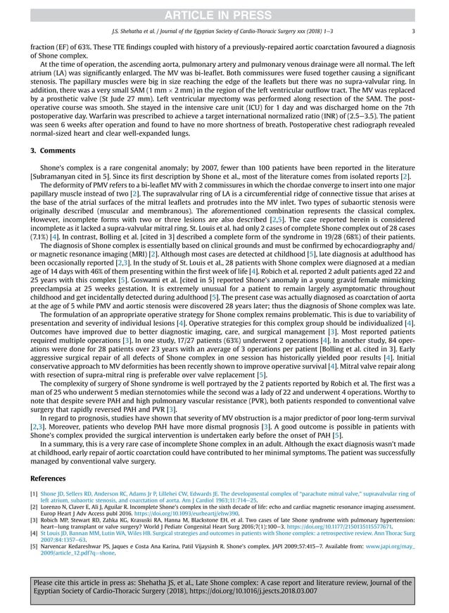 Late shone complex case report and literature review | PDF | Heart and ...