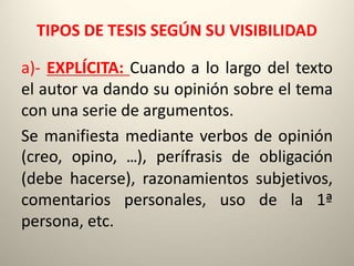 La tesis con ejercicios | PPT