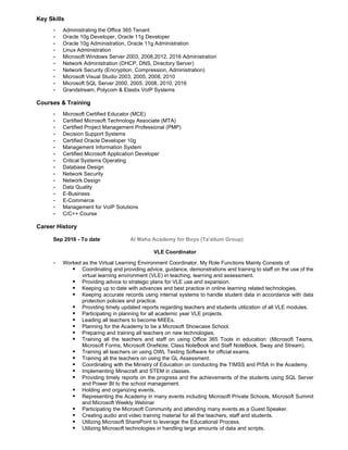 ahmed sami ahmed cv v10.2 vle coordinator - qatar | PDF