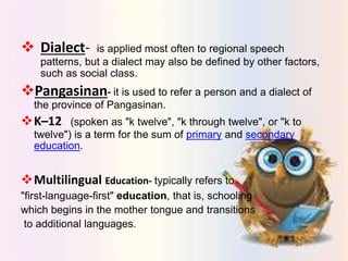 MOTHER TONGUE by Group 11 BSEd SSt. | PPTX