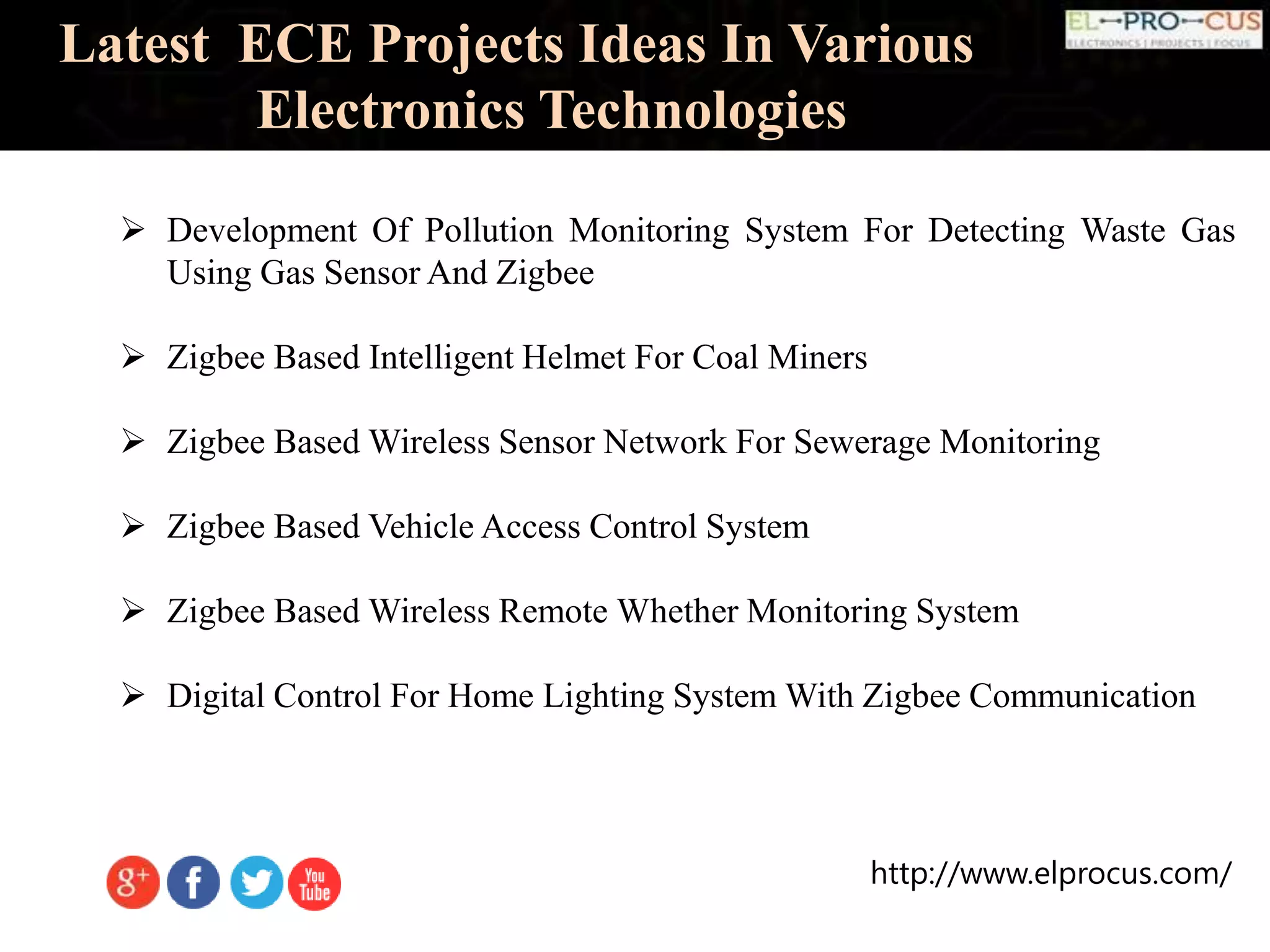 Latest ECE Projects Ideas In Various Electronics Technologies | PPTX