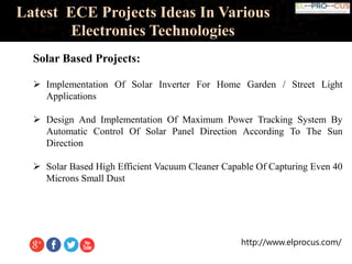 Latest ECE Projects Ideas In Various Electronics Technologies | PPTX