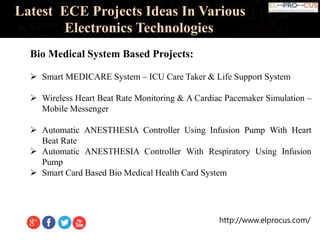 Latest ECE Projects Ideas In Various Electronics Technologies | PPTX