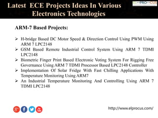 Latest ECE Projects Ideas In Various Electronics Technologies | PPTX