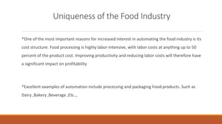 Latest automation in food industry | PPTX