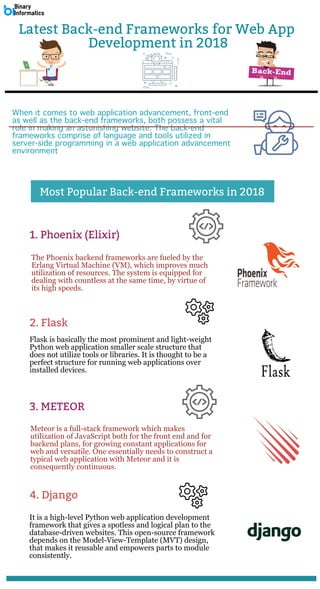 Latest Back-end Frameworks for Web App Development in 2018 | PDF