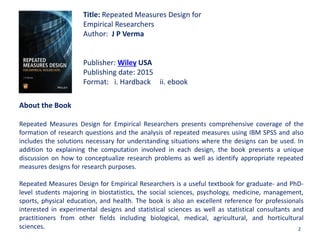 Latest books of Prof. J.P.Verma on Research and Statistics | PPTX