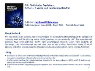 Latest books of Prof. J.P.Verma on Research and Statistics | PPTX