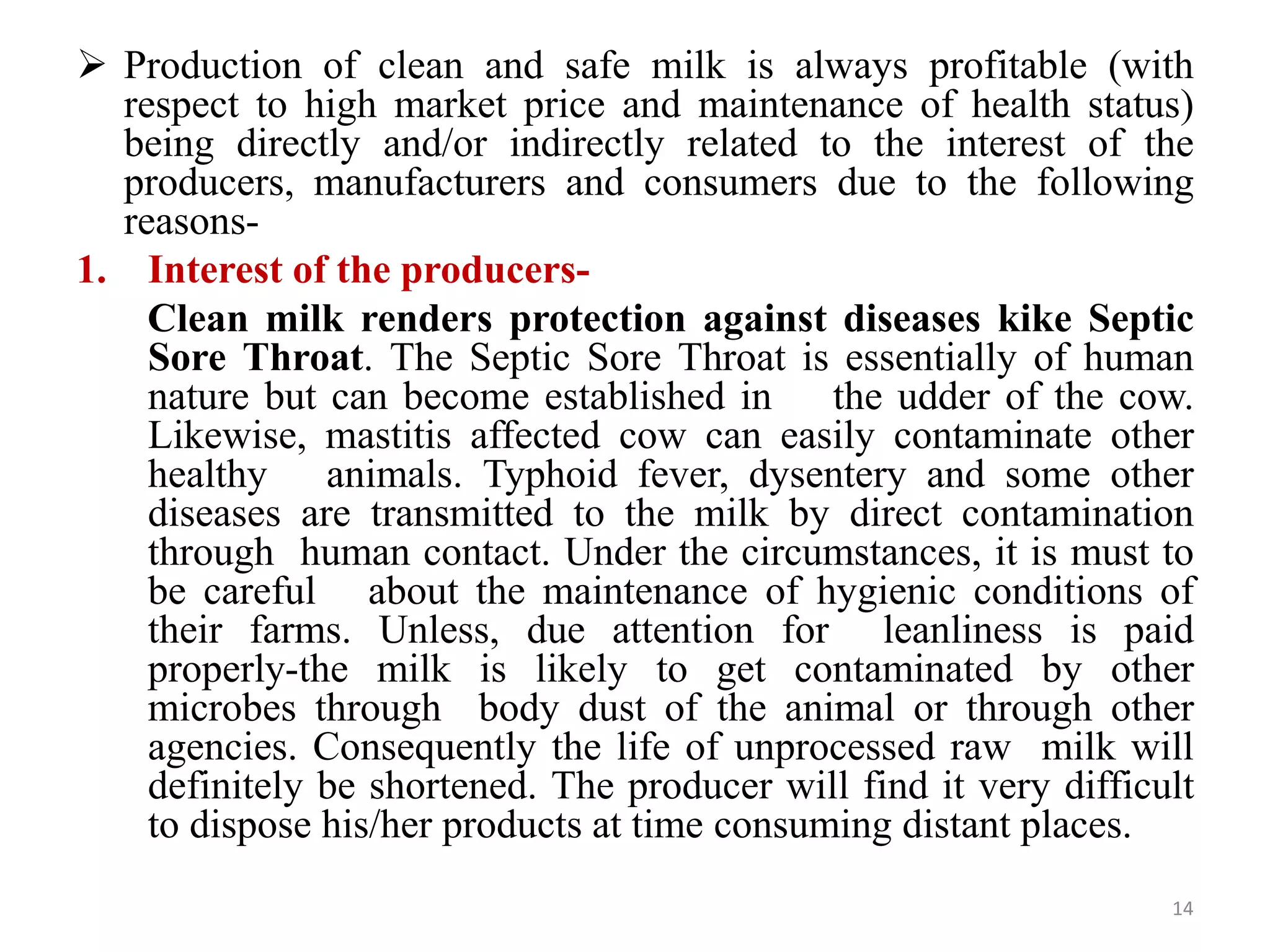 Presentation on Safe Milk Production for Public Health | PPTX