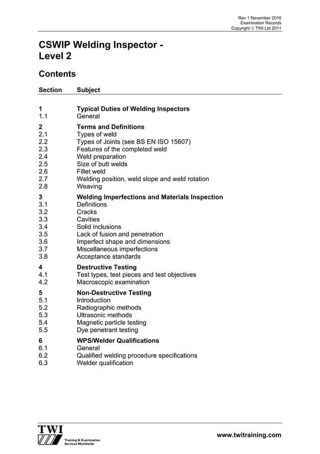 Latest cswip 3.1 book | PDF | Chemistry | Science