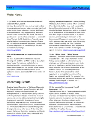 UN DESA NGO Newsletter | PDF