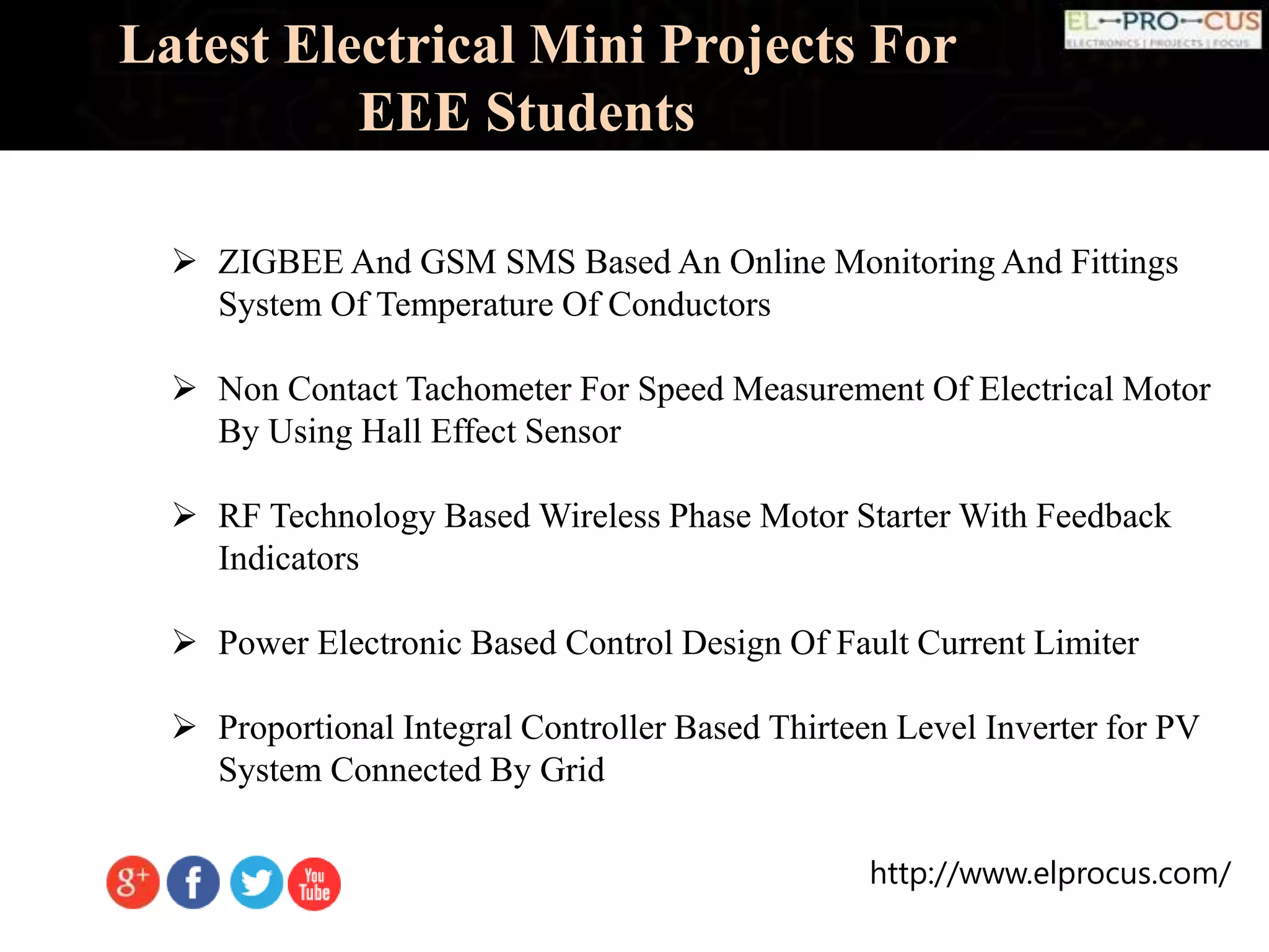 Latest Electrical Mini Projects For EEE Students | PPTX