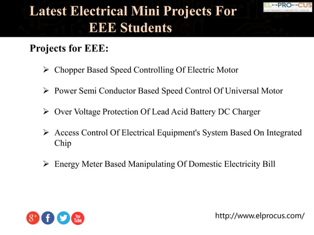 Latest Electrical Mini Projects For EEE Students | PPTX