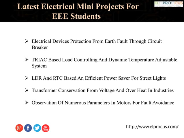 Latest Electrical Mini Projects For EEE Students | PPTX