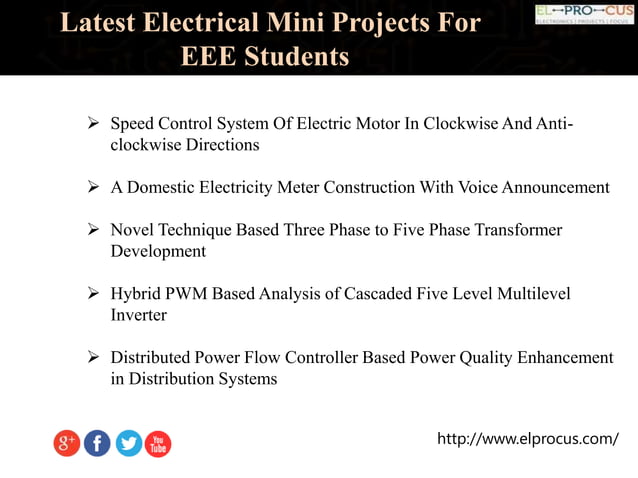 Latest Electrical Mini Projects For EEE Students | PPTX