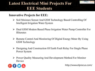 Latest Electrical Mini Projects For EEE Students | PPTX