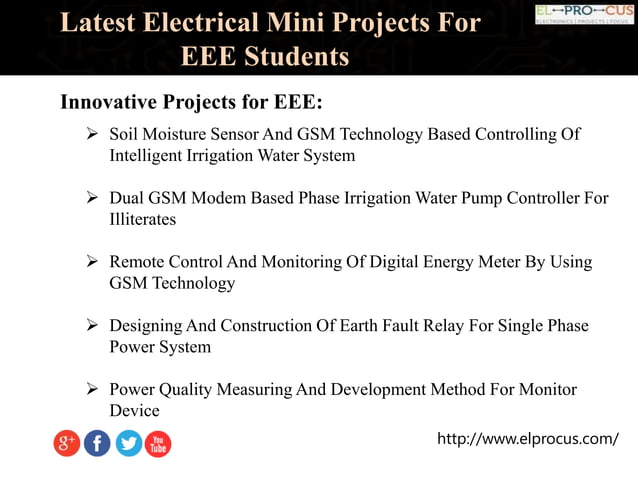Latest Electrical Mini Projects For EEE Students | PPTX