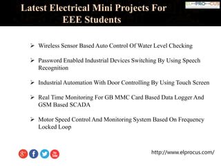Latest Electrical Mini Projects For EEE Students | PPTX