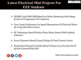 Latest Electrical Mini Projects For EEE Students | PPTX