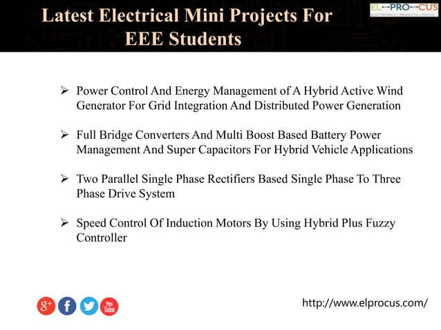 Latest Electrical Mini Projects For EEE Students | PPTX