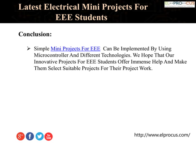 Latest Electrical Mini Projects For EEE Students | PPTX
