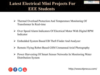Latest Electrical Mini Projects For EEE Students | PPTX