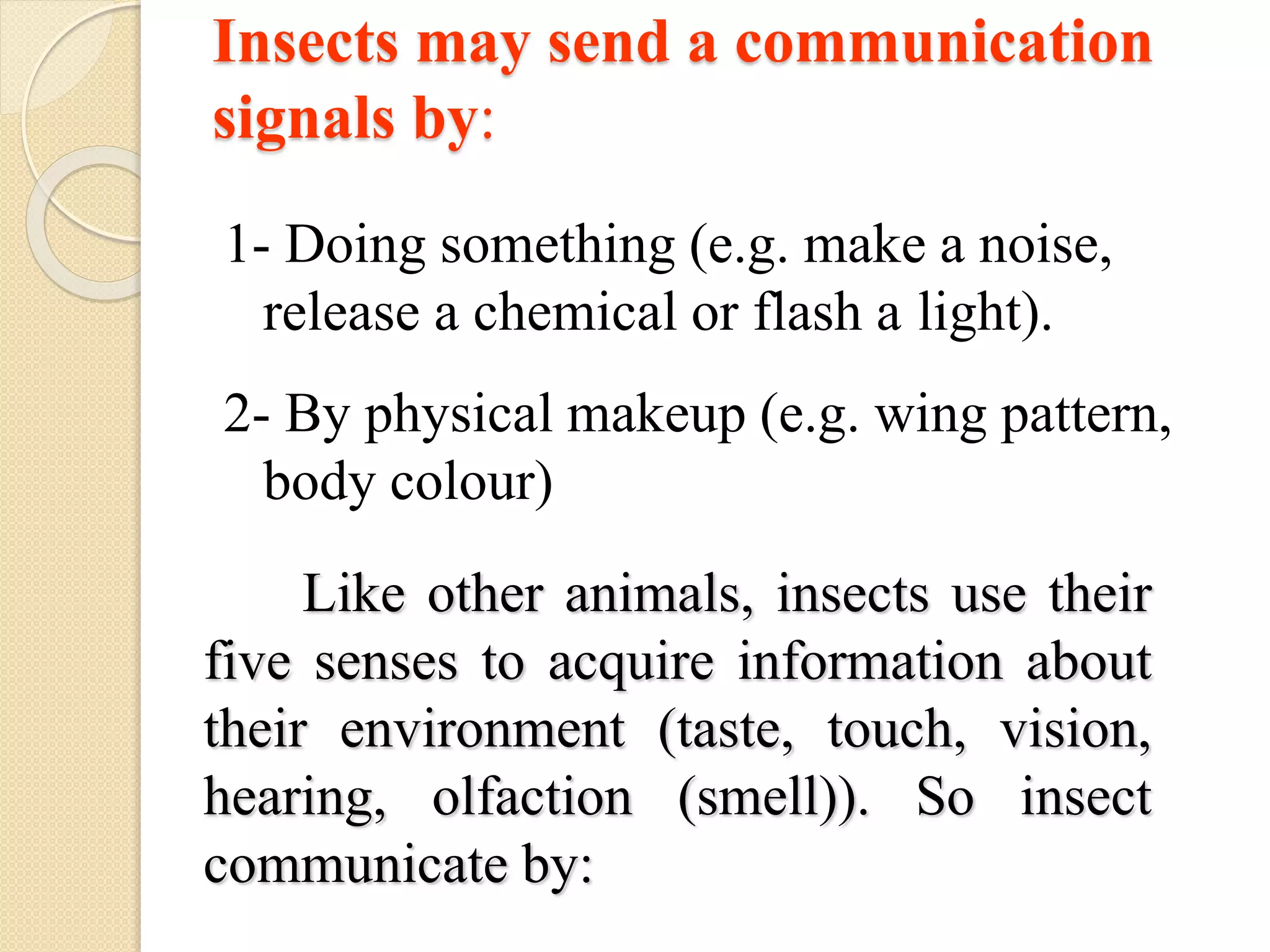 bio communication in insects | PPTX