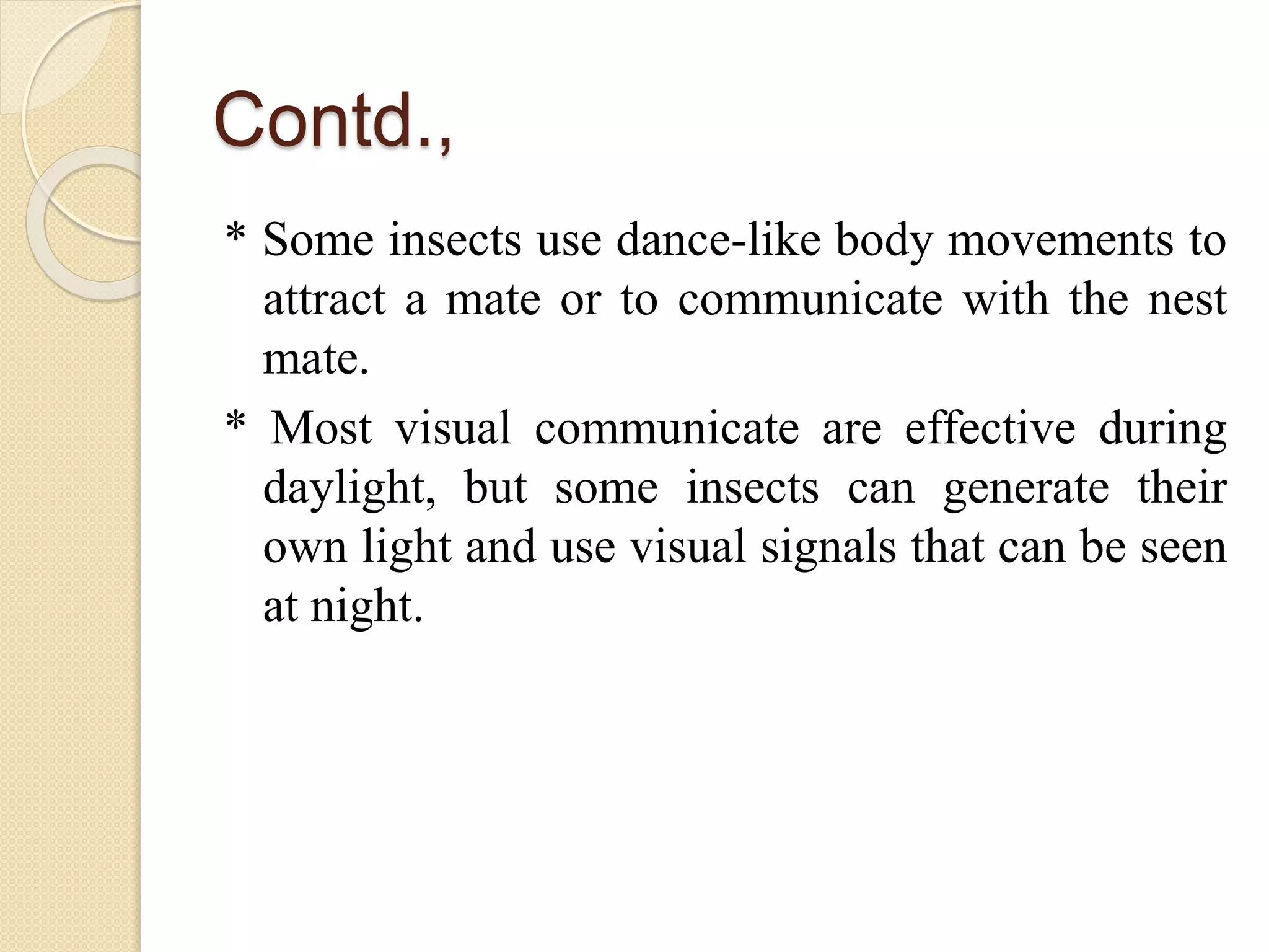 bio communication in insects | PPTX