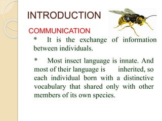 bio communication in insects | PPTX