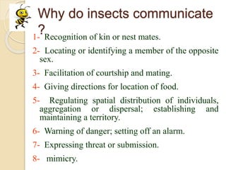 bio communication in insects | PPTX