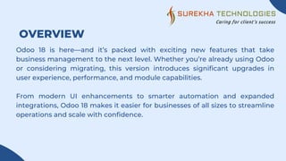 Latest Features of Odoo 18- Surekha Tech | PDF