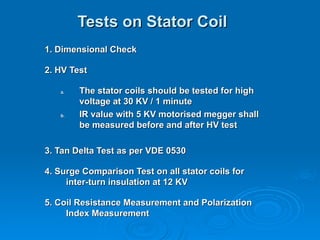 Various Tests performed in the Generators | PPT