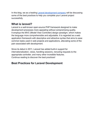 Latest Laravel Practice 2023 Experts Guidance.pdf | Web Development ...