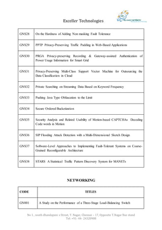 Final Year IEEE 2014 CSE projects Tite's list | PDF