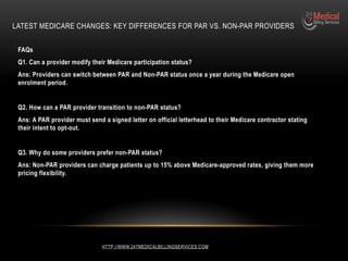 Latest Medicare Changes- Key Differences for PAR vs. Non-PAR Providers.pptx