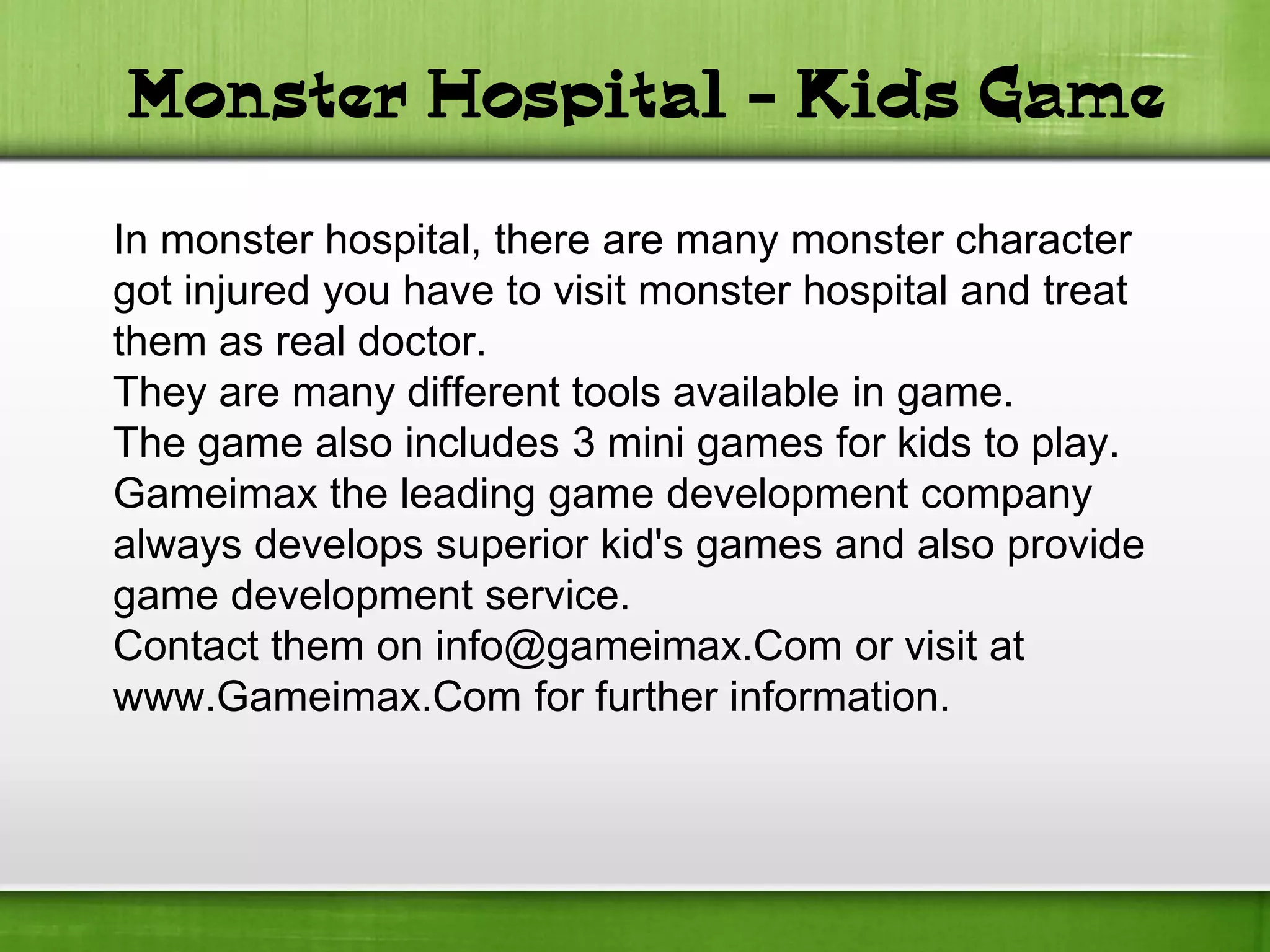 Latest monster surgery game for kids | PDF