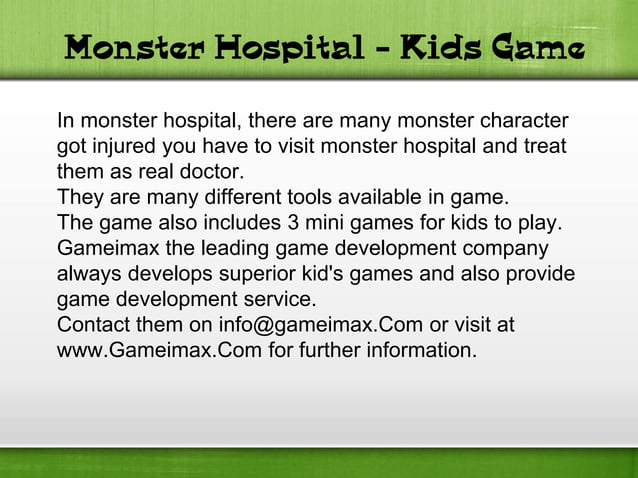 Latest monster surgery game for kids | PDF | Infectious Diseases ...