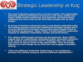 Koc Holding from Turkey (179 Ranked in Forbes Magazine) | PPT