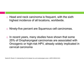 Latest presentation of hpv in head and neck | PPTX