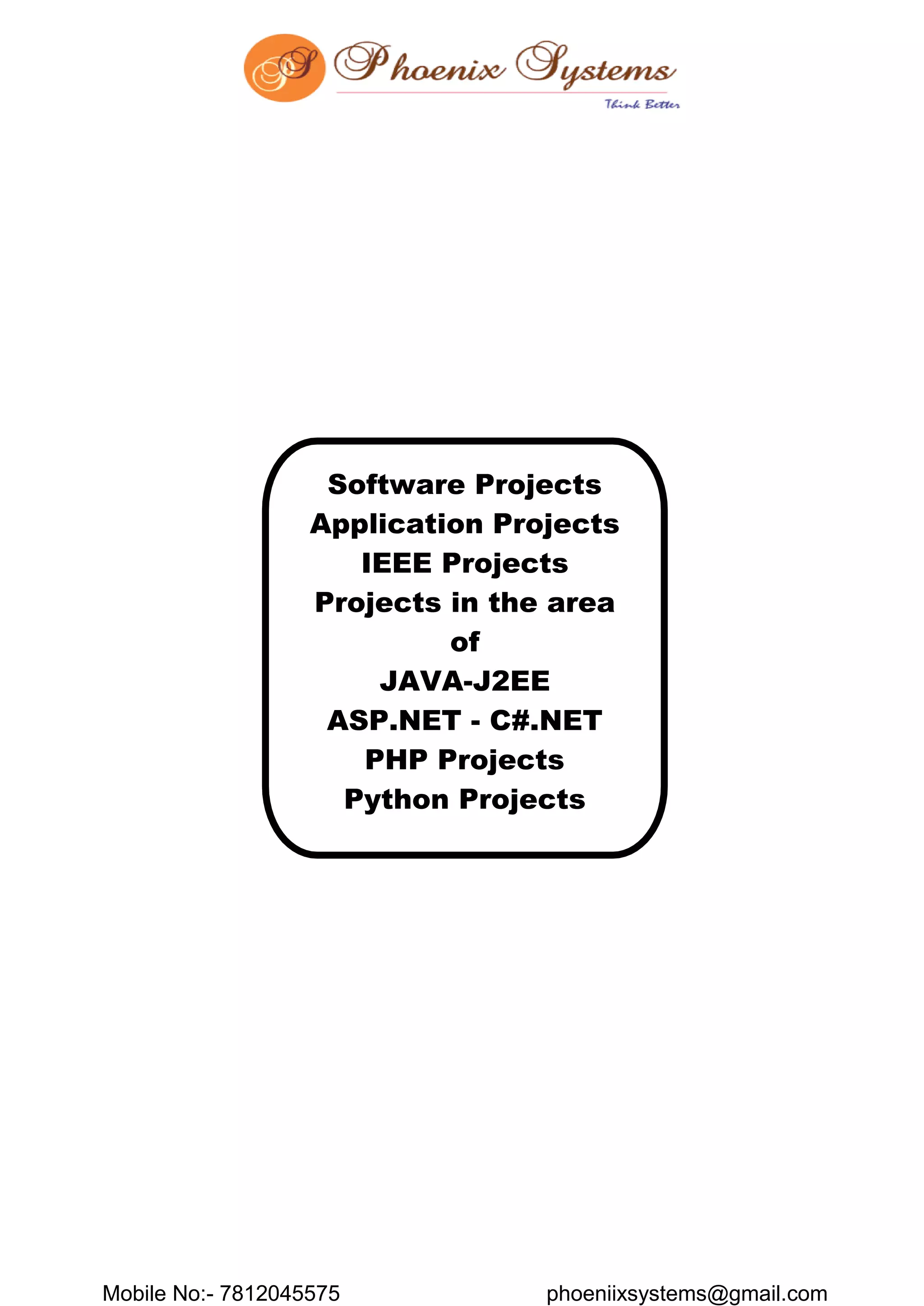 final year cse project list 2021 - 2022 | PDF