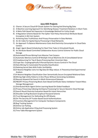 final year cse project list 2021 - 2022 | PDF